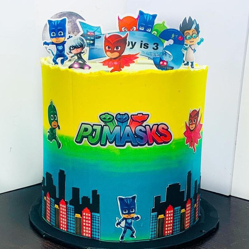 PJ Mask Birthday Cake in Lagos – Themed Cakes for Kids | Zuzu Delights